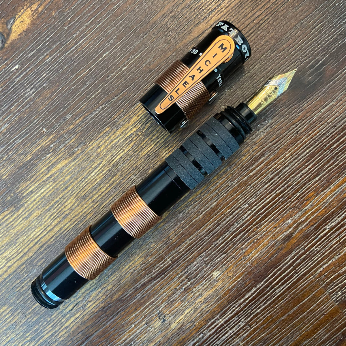 Michael's Fatboy Tesla Coil Black/Copper Coil Fountain Pen