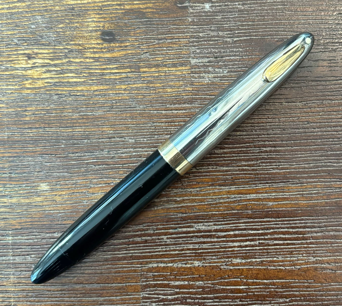 Sheaffer Crest Tuckaway, Touchdown, Black & Paladium