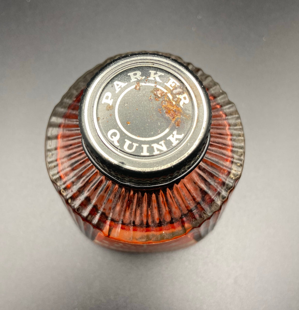 Ink Bottle, Parker Quink, Red, empty