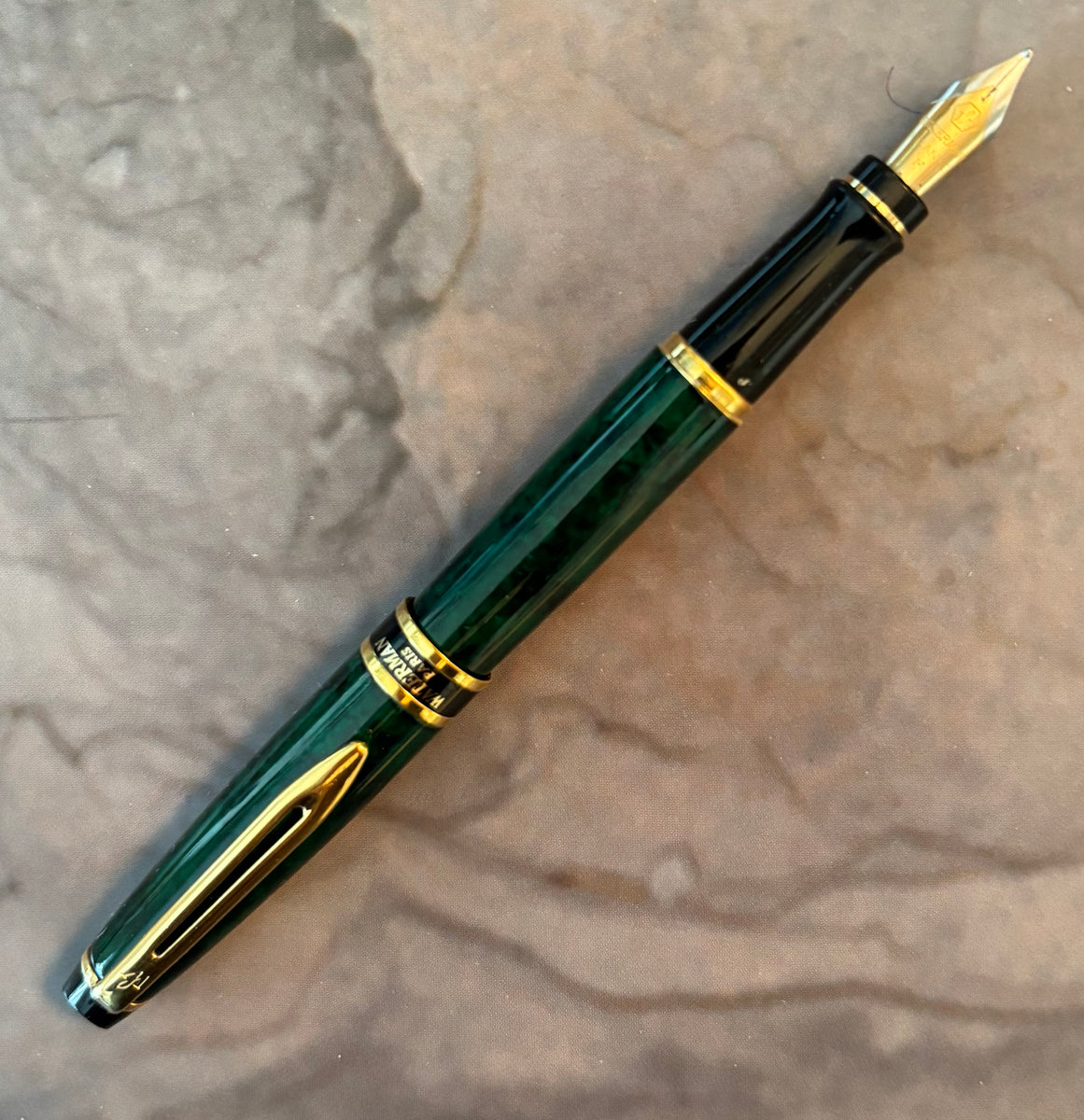 Waterman Expert II Black & Green Marble