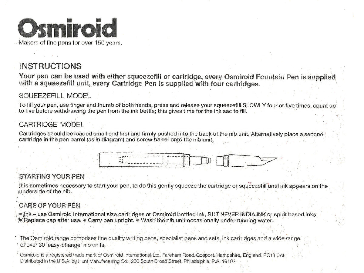 Osmiroid Basic Calligraphy Set, Left Hander